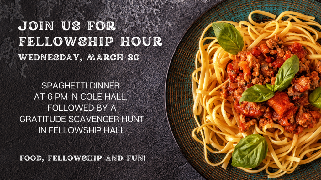 Fellowship Hour Spaghetti & Gratitude Scavenger Hunt – Westminster ...